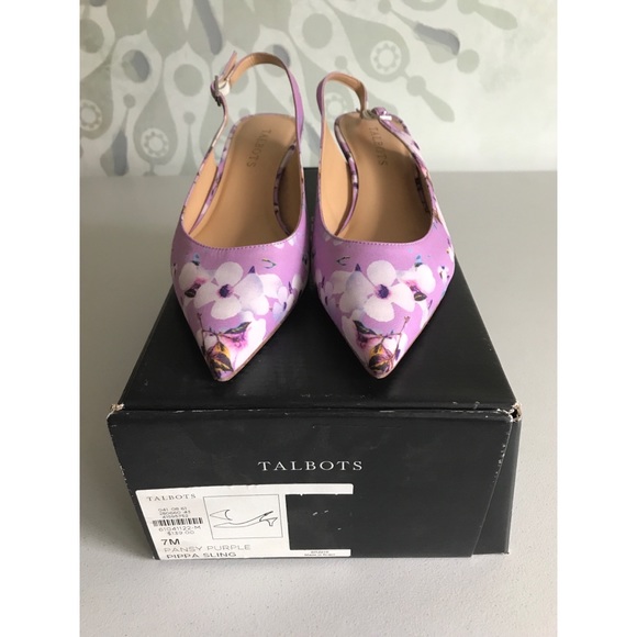 Talbots | Shoes | Talbots Pansy Purple Pippa Sling Kitten Heels | Poshmark